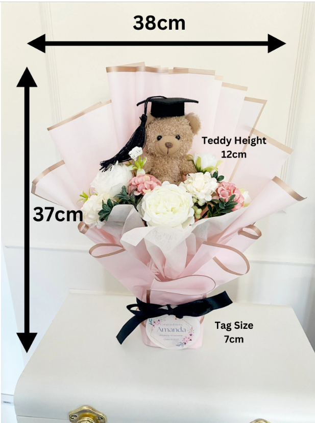 Personalised Graduation Teddy Flower Bouquet, Forever Keepsake, Artifi – Sweet Greetings